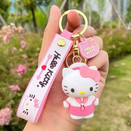 KYOP Cute 3D Hello Kitty With Tie Keychain For Girls And Boys Key Chain ...