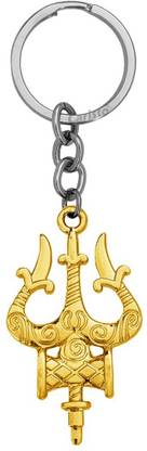 Caristo Lord Shiva Trishul Damru Mahadev Mahakal (KC-198) Shining Gold ...