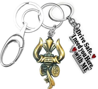 KV Fashion Lord Shiva Trishul Rudraksha Bead Damru Metal & Safe Drive ...