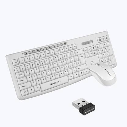 ZEBRONICS Zeb- Companion 112 (White) Wireless Standard Desktop Keyboard ...