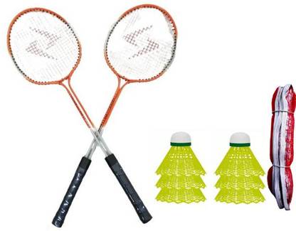 bulls fitness 2 PC Double Shaft Racket +Badminton Net + 6 PC Nylon ...