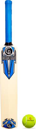 CLOVERBYTE White PVC Plactic 5 No. Bat Combo with Cricket Tennis Ball ...