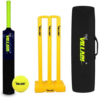 THE VILLAIN Plastic_Bat_Ball_Wicket_Batcover Cricket Kit - Buy THE ...