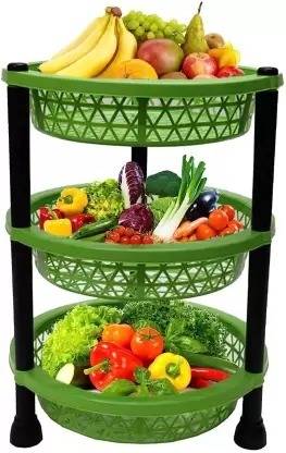 ASenterprises Fruits/Vegetables Kitchen Rack Plastic 3 Steps Kitchen ...