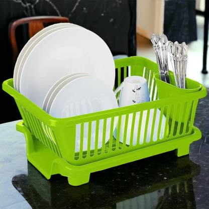 CONQUER Dish Drainer Kitchen Rack Plastic All-in-One Plastic Dish ...
