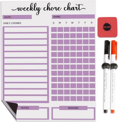 Inkdotpot Magnetic Whiteboard Weekly Chores Charts Chore Chart for ...