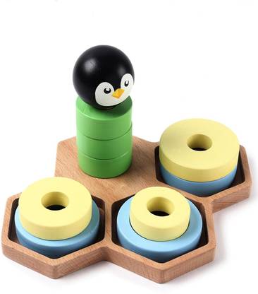 Intellibaby Wooden Penguin Stacker for Babies |Learning & Educational ...