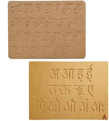 REWASHREE CRAFT WORLD Capital Cursive & Hindi Varnamala Wooden Tracing ...