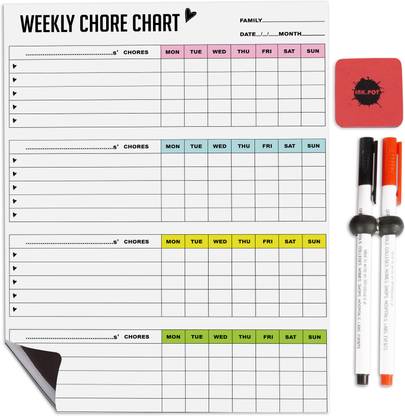 Inkdotpot Magnetic Whiteboard Weekly Chores Charts Chore Chart for ...
