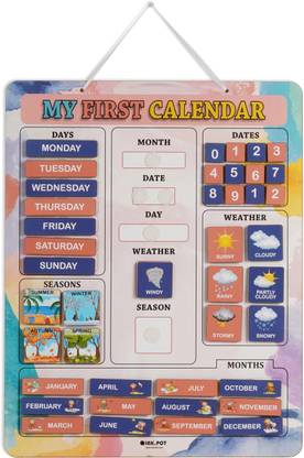 My First Calendar Board For Kids Preschool Wall Hanging Learning ...