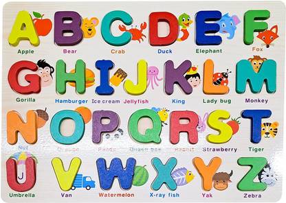 Reyhan Wooden ABCD 3D Alphabets Board for Kids, Educational Learning ...