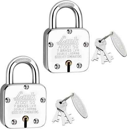 Link Atoot 50mm Lock|60K,Keys Combination|Hardened Shackle|Brass Lever ...