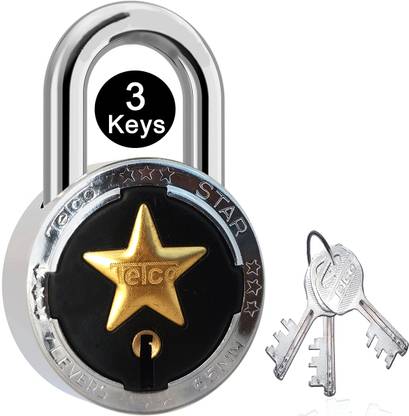 Indora Round 65mm Locks Steel Shackle 7 Steel Lever With 3 Keys For ...