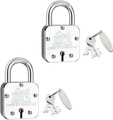 Link Atoot 75mm LocK|2 Cr Key Combinations|Hardened Shackle|Brass Lever ...