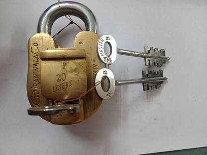 Gujranwala Steel Works Brass lock 20 lever Stainless Steel keys Padlock ...