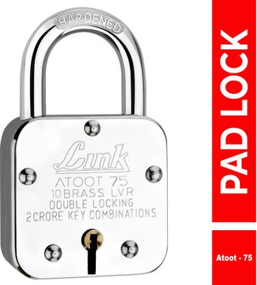 Link Atoot 75mm Lock | Steel Body | Hardened Shackle | Brass Lever ...