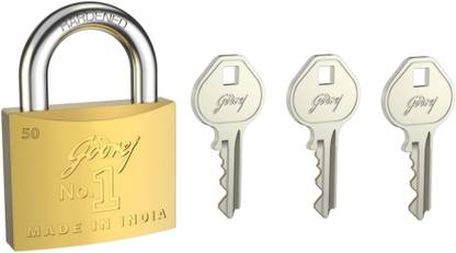 Godrej Locks NO. 1 PADLOCK 50MM BRASS 3 KEYS Padlock - Buy Godrej Locks ...
