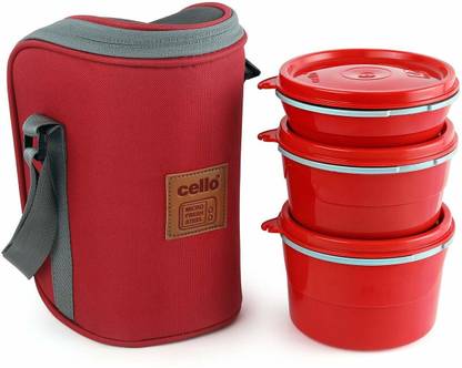 Flipkart.com | cello MF Exclusive Hot Wave (Red) 3 Containers Lunch Box