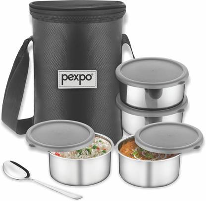 Flipkart.com | pexpo Stainless Steel Lunch Box with 4 Air-Tight ...