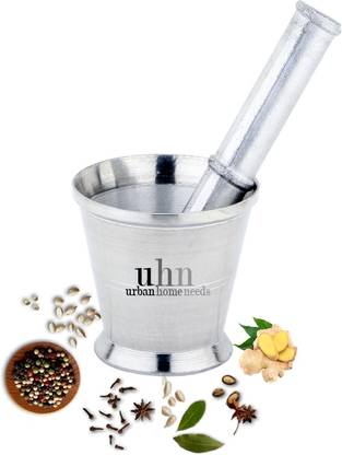 uhn Mortar and Pestle/Khalbatta/Okhli Musal/Imam dasta Aluminium Masher ...
