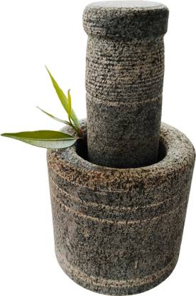 KITCHENBOX 2.5Kg/4 inch Stoneware Mortar and Pestle Set/Imam Dasta ...