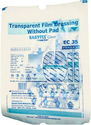 Dyna EasyFix Clear Transparent Film Dressing Without Pad EC 35 8.5 CM ...