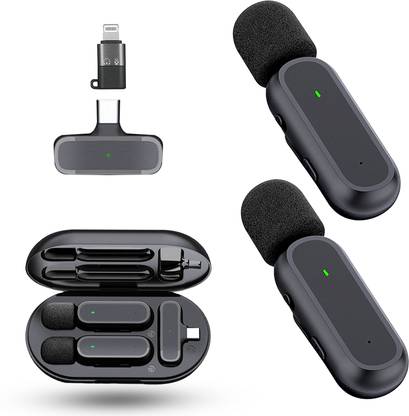 MOOZMOB Professional Dual Wireless Collar Mic with Charging Case for ...