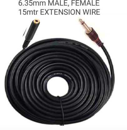 A One MIC Extension Cable 15 meter(4mm) Male 6.35mm Jack to Female 6 ...