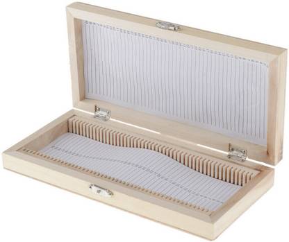 Comet Slide Box - 50 Slides - Wooden - 75mm × 25mm Microscope Slide Box ...
