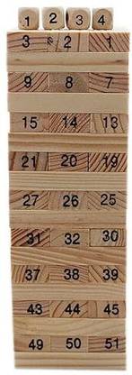 PMW woodenStacking Tower with WoodenNumber Blocks Model Building Kit ...