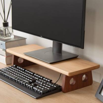 carpentray Wooden Computer Monitor Stand, Monitor Riser Desk Shelf ...