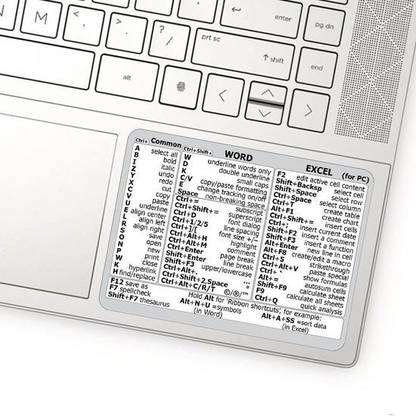 dhruv hub Laminated No Residue MS Word Excel Shortcut Key Sticker Non ...