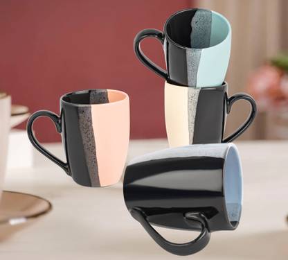 MRD Long Glossy Finish Microwave Safe Multicolor Tea Cups Ceramic ...