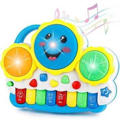D Plus DRUM KEYBOARD MUSICAL PIANO TOYS WITH FLASHING LIGHTS FOR KIDS ...