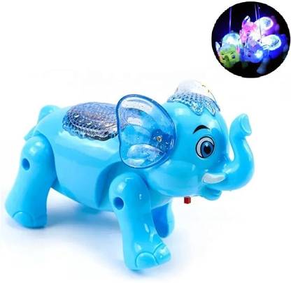 Littlin Cute Walking Clever Elephant Musical Toy with Light for Kids ...