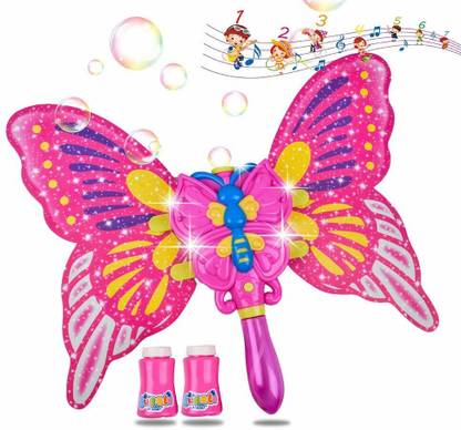 rabison Butterfly Shape Automatic Bubble Shooter Machine Toys with ...