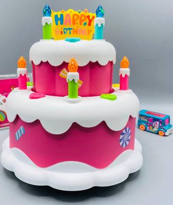 Mt hub Double Layer Electric Musical Birthday Cake - Double Layer ...