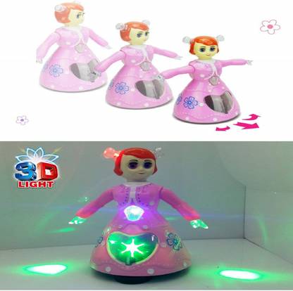 KTRS Princess Dancing Doll with 3DFlashing Lights and Music 360 Degree ...