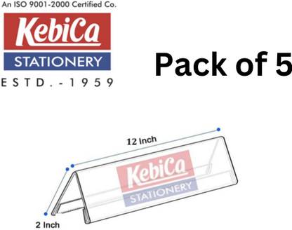 Kebica 2 Compartments Acrylic Name Plate V Shape Double Sided Table Top ...