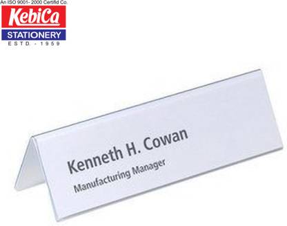 Kebica Acrylic Sign 6-in Holder A Shape Double Sided Portrait Name ...