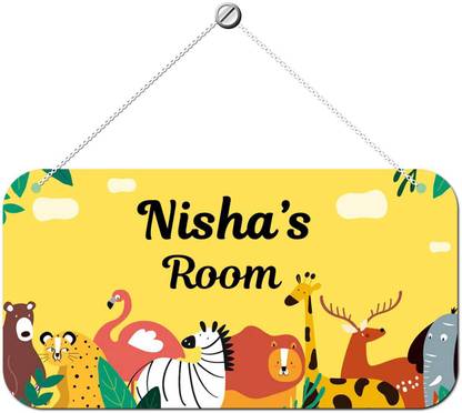 ARTBUG Wooden Nisha Door Sign Kids Room Name Plate Price in India - Buy ...
