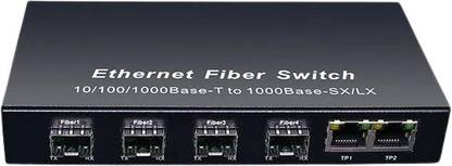 RAMEX 6 Port Gigabit Ethernet Fiber Switch 4 SFP Fiber Port 2 RJ45 UTP ...