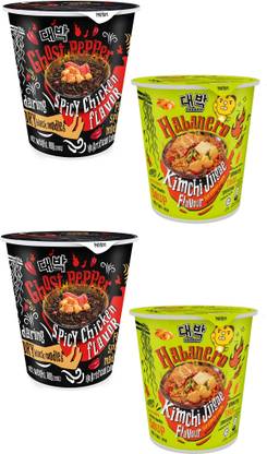 Daebak Ghost Pepper & Kimchi Jjigae Flavour Cup 79 gm (Pack of 4) Cup ...