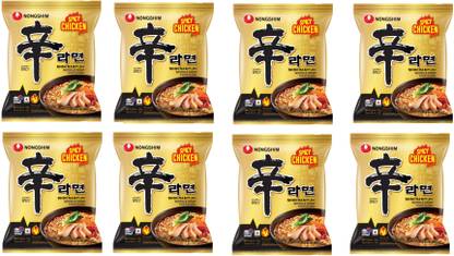 Nongshim Spicy Chicken Shin Ramyun Noodes 120gm (Pack of 8 ) Instant ...