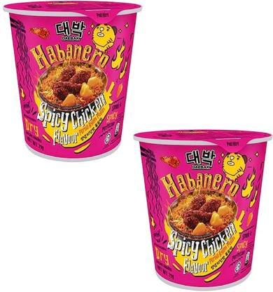 Daebak Habanero Spicy Chicken Flavour Cup 79 gm (Pack of 2) Cup Noodles ...