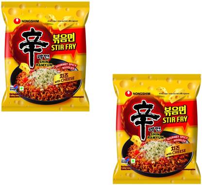 Nongshim Stir Fry with Cheese Shin Ramyun Noodes 136gm (Pack of 2 ...
