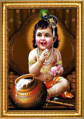NLINKPRINTS bal roop krishna/bal gopal/baby Child kanha ji/makhan chor ...
