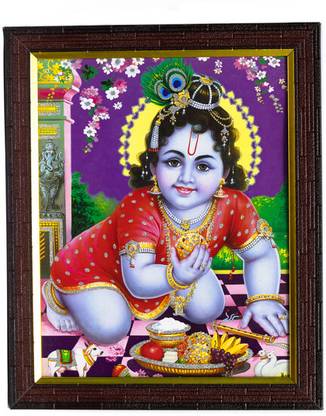 Cherriee Krishna/little Krishna/laddu gopal photo frame for pooja, wall ...