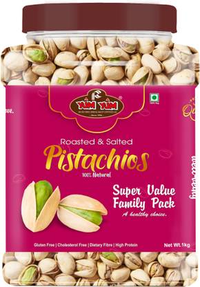 YUM YUM Premium Roasted & Salted Pista 1kg Pistachios (2 x 0.5 kg) at Best Price