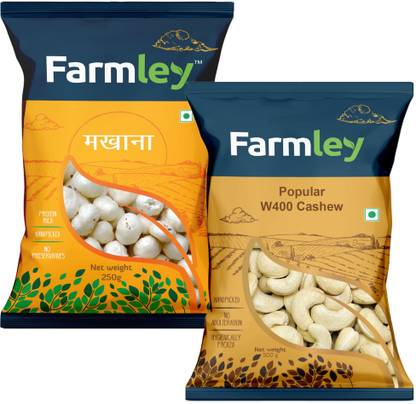 Farmley Gold Makhana 250g, W400 Cashews 500g Combo-750g Assorted Seeds ...